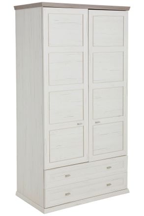 Homin Garderobenschrank, Grau, Wei&szlig;, Holzwerkstoff, 1 F&auml;cher, 2 Schublade(n) Schubladen, 104x196.8x60.5 cm, Beim&ouml;bel erh&auml;ltlich, Typenauswahl, Garderobe, Ga