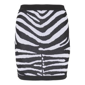 Balmain Zebra Strick Minirock - - Skirts - Damen - Schwarzk - XS