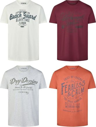 Riverso Tshirt Herren Baumwolle Regular Fit RIVLeon 4er Set Pack Rundhals Kurzarm Sommer Tee Shirt Print, Gr&ouml;&szlig;e:3XL, Farbe:Farbmix 26