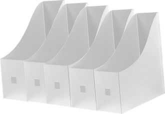 Aboofan 5 Stück Teiliges Desktop Organizer aus Transparentem Kunststoff Stehend für Dokumente Zeitschriften und Akten Praktisches Büro Regal zur Schreibtisch 