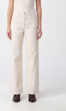 Ami Jean droit taille haute en denim de coton &agrave; cinq poches