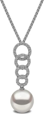 Yoko London pendentif en or blanc 18ct serti de diamants et de perles deau douce - Argent