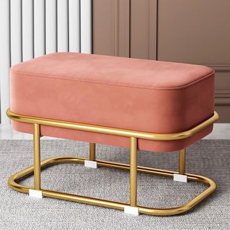 Generic Gepolsterte Schuhbank for Den Eingangsbereich - Ottomanischer Fußhocker Aus Samt Mit Goldenen Metallbeinen, Moderne Multifunktionale Bank for Wohnzimm