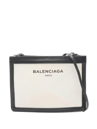 Balenciaga sac porté épaule à logo (années 2000) - Tons neutres