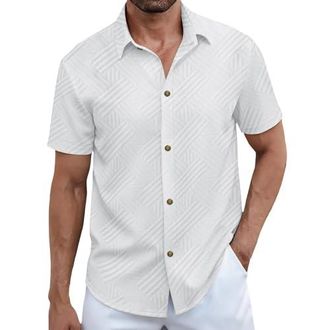 Generic Chemise boutonn&eacute;e &agrave; manches courtes pour homme, chemise hawa&iuml;enne &agrave; col rabattable, t-shirt d&eacute;t&eacute; &agrave; col cubain, t-shirt d&eacute;contract&eacute;, vacances, plage, c
