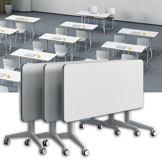 Generic Klappbares Tischset, 3er-Set klappbare Konferenztische, Mobile Schulungstische, rechteckiges modulares Design f&uuml;r B&uuml;robesprechungen und Klassenzimmer,