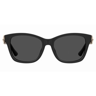 Moschino Sonnenbrille Mit Schnallendetail, Komplett In Schwarz