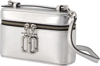 Marc Jacobs Womens The Vanity Shoulder Bag - Marc Jacobs Leather Silver Cowhide Crossbodies