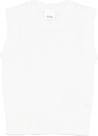 Allude sleeveless knitted top - Wei&szlig;