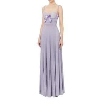 Elisabetta Franchi Plissierter Rock mit verstellbaren Tr&auml;gern - - Dresses - Damen - Lila - M