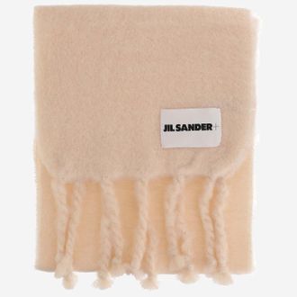 Jil Sander Womens Brushed Mohair Blend Scarf Rose Pink Scarfs