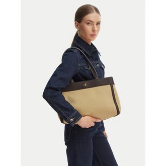 Calvin Klein Handtasche Calvin Klein Ck Canvas Medium Tote LV04F3503G Beige