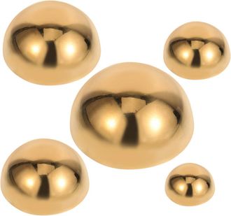 Hemoton 5 Stück Dekorative Halbkugeln Aus Edelstahl 60 25 32 38 51 Mm Polierte Titanbeschichtete Metallkugeln Für Garten Heim Und Außendekoration