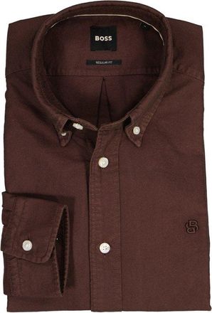 HUGO BOSS Herren Hemd braun Oxford