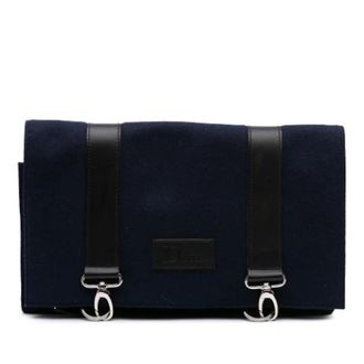Dior Pre-owned Filz Clutch - - Pre-owned - Damen - Blau - ONE SIZE