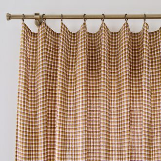 La Redoute Interieurs Rideau Motif Vichy Gaze De Coton &Agrave; Anneaux Ninon