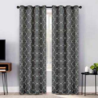 Superior Halbverdunkelungsvorh&auml;nge, kaiserliches Rankgitter-Design, 132,1 x 213,4 cm, &Ouml;senleiste, Sonnenschutz und Raumverdunkelungsvorh&auml;nge f&uuml;r Schlafzimmer, 