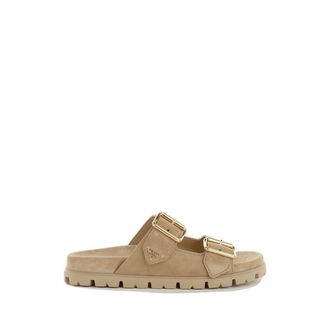 Prada Sandales plates en cuir