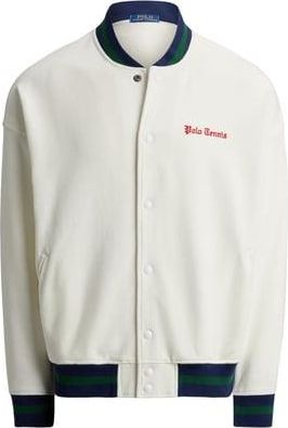 Polo Ralph Lauren Blouson bomber d&eacute;contract&eacute; en coton m&eacute;lang&eacute;e