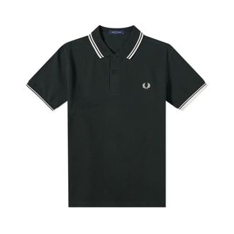 Fred Perry Homme, Tops, Vert, Taille: XL Polo Double Liser&eacute; Vert Nuit