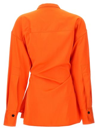Ferragamo Asymmetric Satin Shirt - Orange