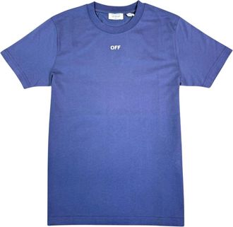 Off-white Homme, Tops, Bleu, Taille: XS T-shirt ras du cou en coton