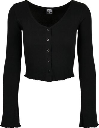 Urban Classics Damen Strickjacke Ladies Cropped Rib Cardigan Black XL