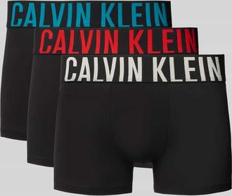 Calvin Klein Underwear Trunks aus Baumwoll-Mix mit Label-Schriftzug im 3er-Pack