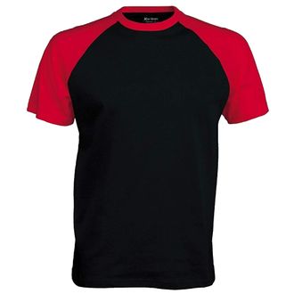 Kariban Herren T-Shirt mehrfarbig schwarz / rot XX-Large