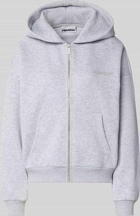 Review Sweatjacke mit Logo und K&auml;nguru-Tasche