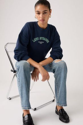 Levi's Graphic Vintage Boxy Sweatshirt - Femme - Bleu / Crew Western Collegiate Navy Blazer - L
