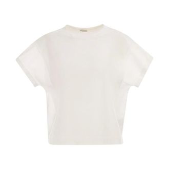 Brunello Cucinelli Femme, Tops, Blanc, Taille: 38 FR Sheer Oversized T-Shirt