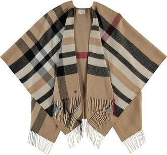 Fraas Poncho 130 x 150 cm - Made in Germany - Ruana à Carreaux en Pur Polyacrylique - pour Femmes - Parfait pour lautomne et lhiver