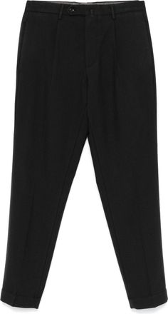 Dell'Oglio Klassische Bundfaltenhose - Schwarz