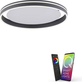 Paul Neuhaus Q-VITO LED Deckenleuchte, Works with Alexa - Smart Home, Fernbedienung CCT warmweiß - kaltweiß (59cm Anthrazit)
