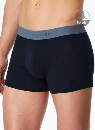 Schiesser Herren Trunks schwarz Baumwolle unifarben