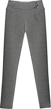 Generic Legging en polaire dagneau &eacute;pais et velours pour femme - Printemps et hiver - Pantalon chaud taille haute imprim&eacute; 2026, gris, 4XL