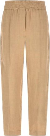 Brunello Cucinelli Femme, Pantalons, Beige, Taille: 42 FR Pantalon Ample &agrave; Enfiler