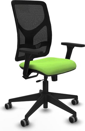 Piqueras y Crespo Drehstuhl mit Armlehnen, h&ouml;henverstellbare Lendenwirbelst&uuml;tze, ausgestattet mit Syncro/Traslack und Schneideschaum, mit Rollen 65 mm, Parkett, Schwarz