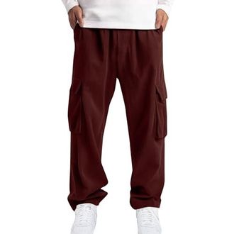 Generic Pantalon de travail décontracté en velours côtelé uni pour homme - Pantalon cargo vintage - Léger - Jambe droite - Super doux - Pantalon de marche et 