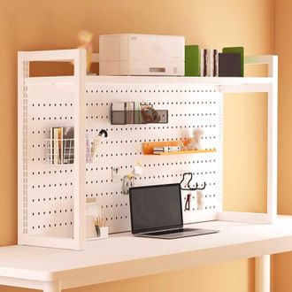 Generic Einstellbar Schreibtisch Regal Organizer Verwendung Einer Hochwertigen Stahlkonstruktion DIY-Aufbewahrung Vertikales Regal 2 Farben (Color : White, Si