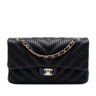 Chanel Pre-owned Pleated Leather Schultertasche - - Pre-owned - Damen - Schwarzk - ONE SIZE