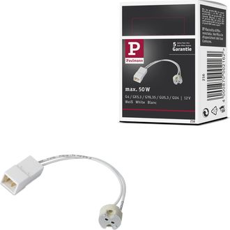 Paulmann 216 Universal-Halogen-Fassung f&uuml;r Kabelsatz 12V Niedervolt Konstantstrom-Steckverbindung max. 50W G4 GX53 GY635 GU5,3 GU4 Leuchtmittel