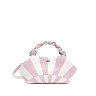 Ganni Bou Striped Leather Shoulder Bag
