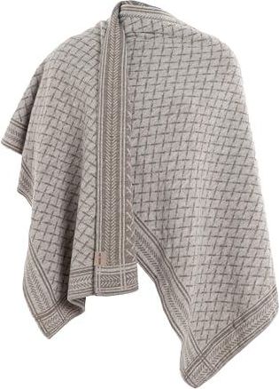 Knit Factory Dusk Poncho r&eacute;versible - Marron/Iced Clay - One Size