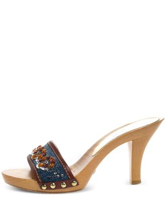 Dolce & Gabbana sandales à perles - Bleu