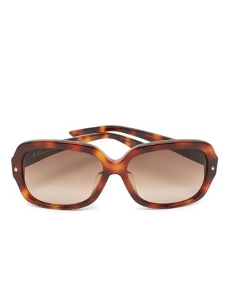 Dior lunettes de soleil Brilliance F &agrave; monture carr&eacute;e - Marron