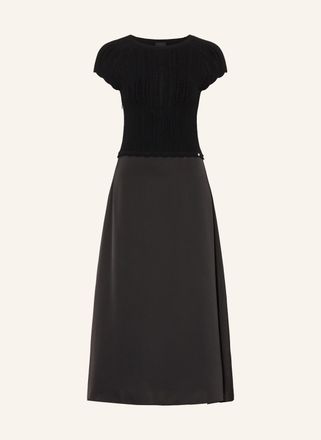 HUGO BOSS Kleid Ficella Im Materialmix schwarz
