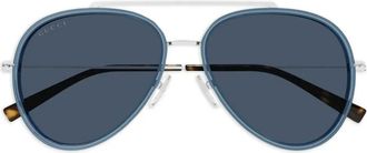 Gucci lunettes de soleil &agrave; verres teint&eacute;s - Bleu