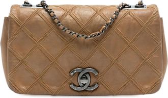 Chanel Hobo Bags - CC Aged Calfskin Diamond Stitch Flap - Gr. unisize - in Braun - f&uuml;r Damen